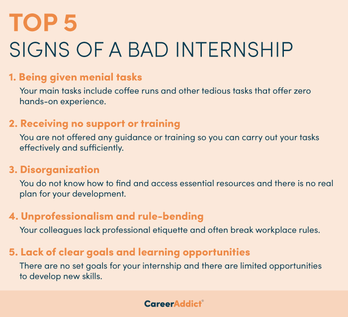 20 Warning Signs Of A Bad Internship
